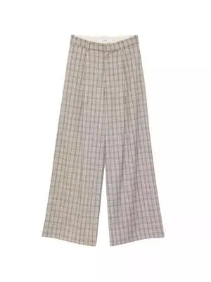 ELEH Check Pleated Trousers - Neutrals