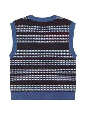 WALK IN PARIS Striped Sleeveless Sweater