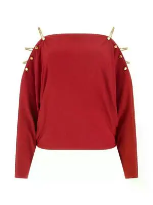Guess Chain-link Cold-shoulder Top - Red