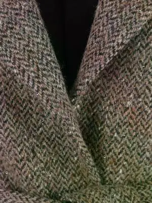 Kiton Herringbone-pattern Belted Single-breasted Coat