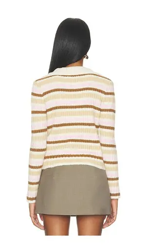 ZEMETA Pink Maple Stripe Knit Cardigan