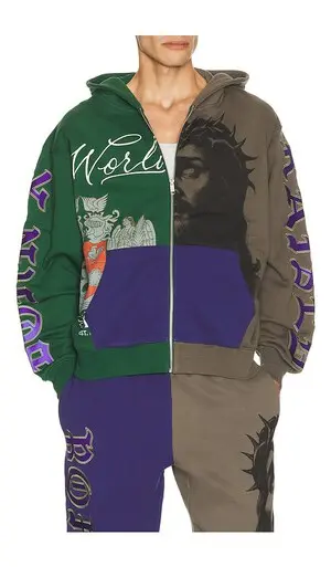 BORN X RAISED Mashup Zip-up Hoodie - Multi