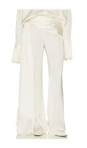 HELSA Satin Pants With Tie And Fringe