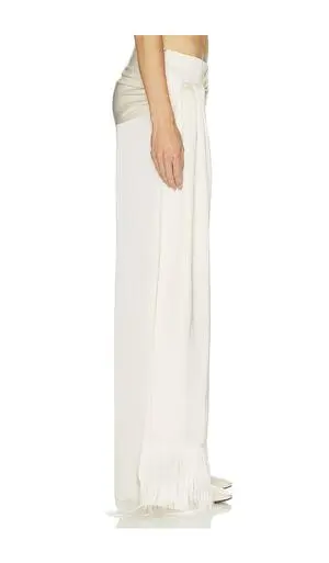 HELSA Satin Pants With Tie And Fringe