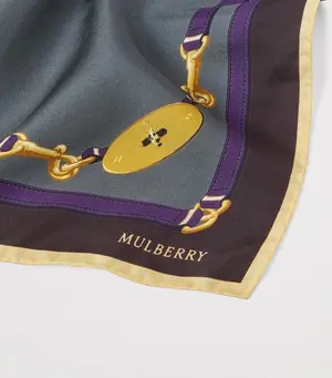 Mulberry Silk Belt Border Square Scarf