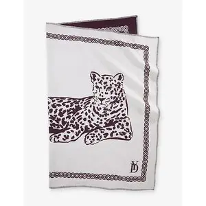 YVES DELORME Léopard Merino-wool Throw - Prune