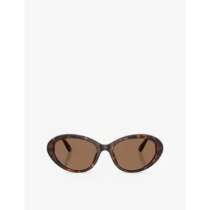Dolce & Gabbana Dg4570 Oval-frame Acetate Sunglasses - Brown