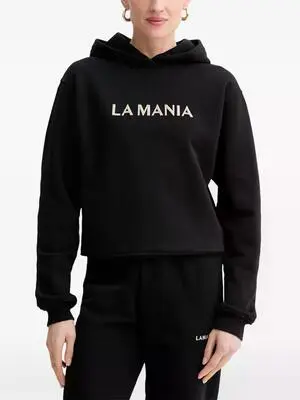 LA MANIA Logo-embroidered Hoodie - Black