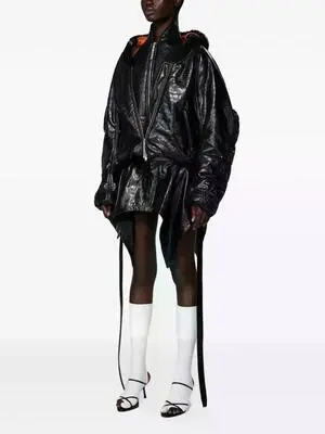 SRVC STUDIO Serpentine Asymmetric Leather Skirt
