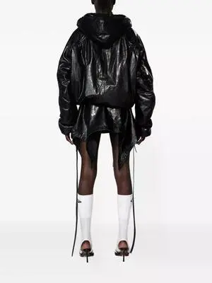 SRVC STUDIO Serpentine Asymmetric Leather Skirt