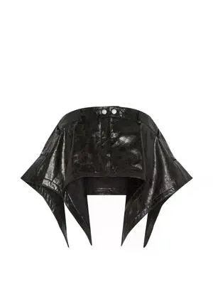 SRVC STUDIO Serpentine Asymmetric Leather Skirt - Black