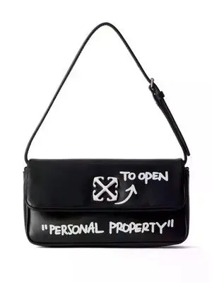 Off-White Jitney 0.7 Quote Shoulder Bag - Black