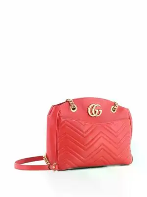 Gucci Gg Marmont Chain Tote Matelasse Leather Medium Shoulder Bag