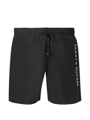 Tommy Hilfiger Logo-print Drawstring Swim Shorts - Black