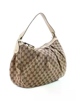 Gucci Sukey Gg Canvas With Leather Medium Hobo Bag