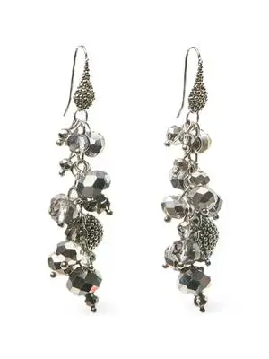 Peserico Beaded Drop Earrings - Silver
