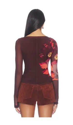 Free People Lilly Printed Long Sleeve Tee