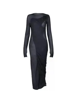 Issey Miyake Hug Draped Knit Maxi Dress - Blue