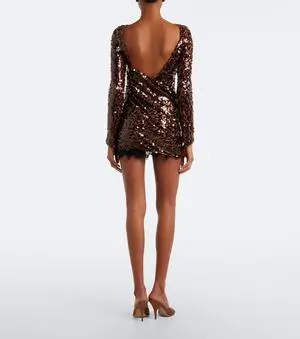 Christopher Esber Opaline Sequined Open-back Minidress