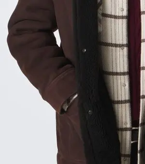YVES SALOMON Shearling-lined Suede Jacket