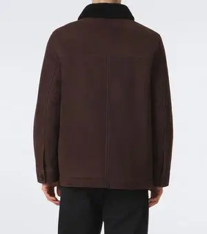 YVES SALOMON Shearling-lined Suede Jacket
