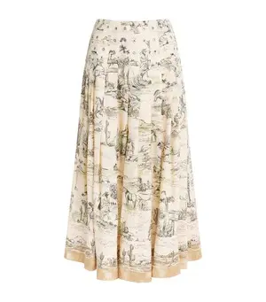 ALEMAIS Linen-blend Scout Pleated Maxi Skirt - Beige