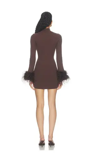 LOVERS AND FRIENDS Jaymie Feather Mock Neck Dress