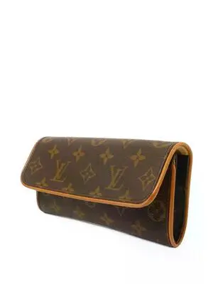 LOUIS VUITTON Monogram Pochette Twin Clutch Bag - Brown