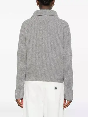 LA PISCINE Ribbed-knit Zip-neck Sweater