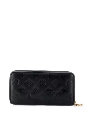 LOUIS VUITTON Coussin Zippy Wallet Monogram Embossed Lambskin Small Wallets - Black
