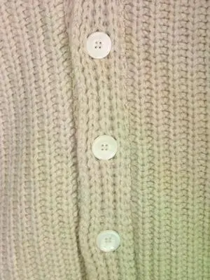 DANIELE FIESOLI Ribbed-knit Shawl-collar Cardigan - Neutrals