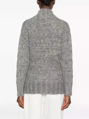 Fabiana Filippi Sequin-embellished Cable-knit Sweater