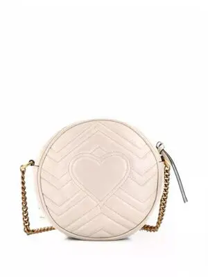 Gucci Gg Marmont Round Shoulder Bag Matelasse Leather Mini Crossbody Bag