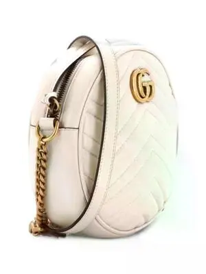 Gucci Gg Marmont Round Shoulder Bag Matelasse Leather Mini Crossbody Bag