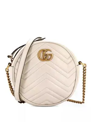 GUCCI Gg Marmont Round Shoulder Bag Matelasse Leather Mini Crossbody Bag