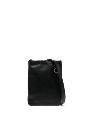 JIL SANDER Leather Messenger Bag - Black