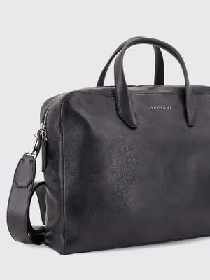 Orciani Work Lagoon Briefcase In Calfskin With Removable Shoulder Strap