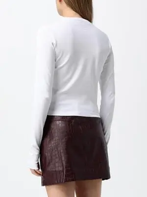 DISCLAIMER Slim Fit Long-sleeved Stretch Cotton Top With Logo - White