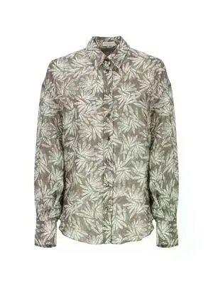 Brunello Cucinelli Floral-print Silk Shirt