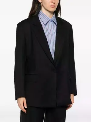 MARSEM Single-breasted Notched-lapels Blazer - Black