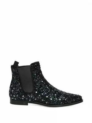 Dolce & Gabbana Crystal-embellished Chelsea Boots - Black