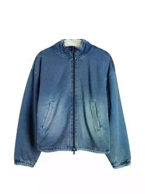 DIESEL® Sweat Jacket With Denim-effect - Blue