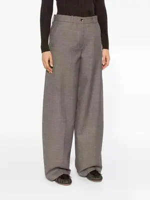 NINE:INTHE:MORNING Nancy Houndstooth-pattern Wide-leg Trousers