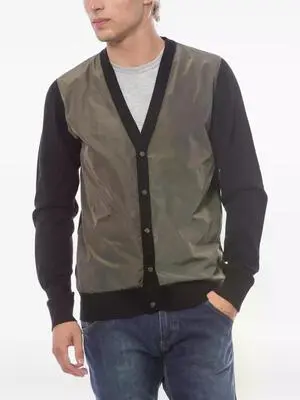 FERRI Tess Contrast-panel Cardigan - Black