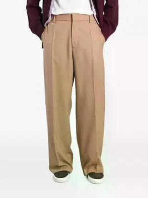LANEUS Pleated Wide-leg Trousers - Neutrals