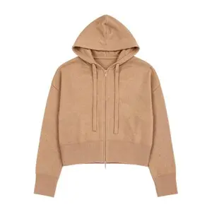 BRODIE CASHMERE Neutrals Bryanna Trim Hoodie Rice Camel - Beige