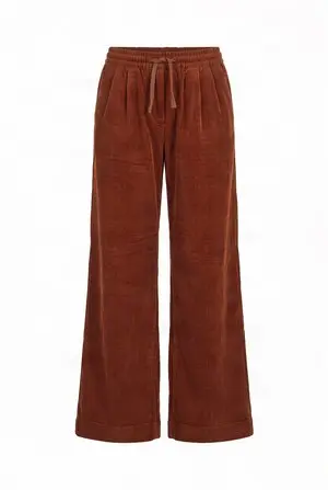 KOMODO Lola Organic Cotton Corduroy Trousers Chestnut - Brown