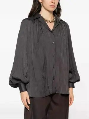 MARSEM Pleated Puff-sleeve Blouse