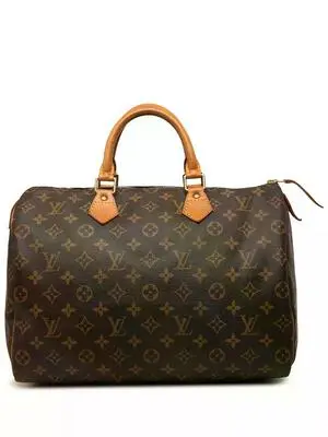 LOUIS VUITTON 1995 Monogram Speedy 35 Boston Bag - Brown