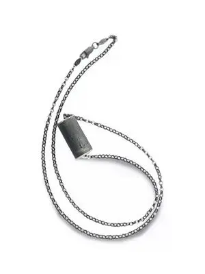 DETAJ Freshwater Pearl-embellished Cylinder-pendant Necklace - Silver
